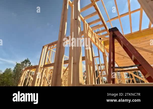 Stick house is traditional form of architecture using timber beams and ...