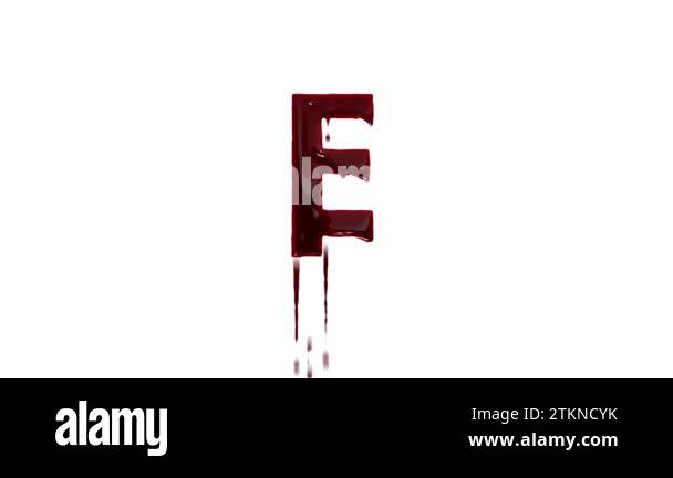Bloody letter E with alpha channel, bloody alphabet Stock Video Footage ...