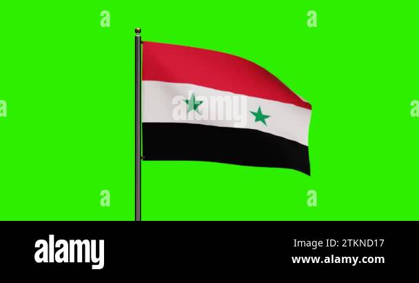3D Rendered Syria National Flag Waving Animation with Realistic Wind ...