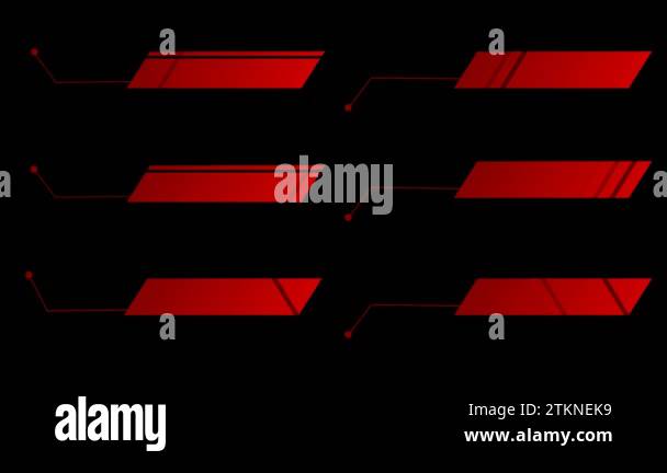 Callout futuristic hud digital animation red tone six pack on the black ...