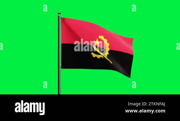 3D Rendered Angola National Flag Waving Animation with Realistic Wind ...