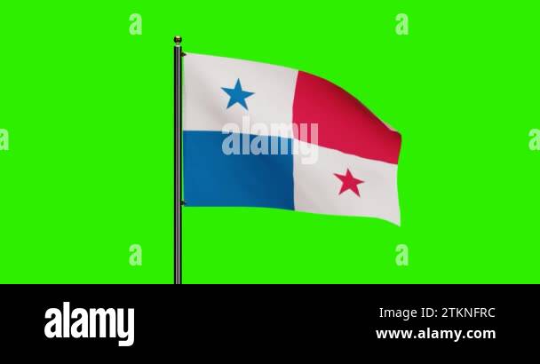 3D Rendered Panama National Flag Waving Animation with Realistic Wind ...