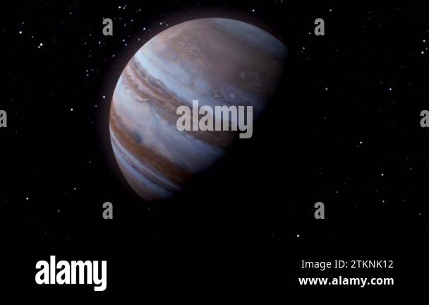 Animated Planet Jupiter with colorful galaxy. 3d Jupiter on planet on ...