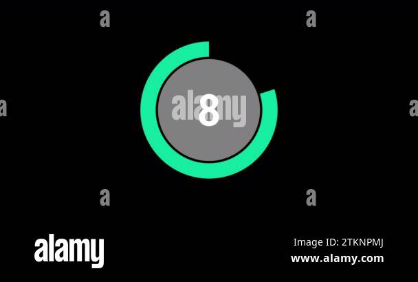 Countdown timer from 10 to 0 seconds realtime. Modern flat design of ...