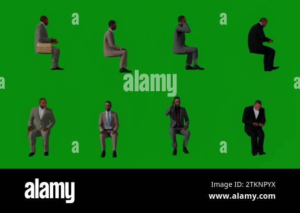 Kind blue 3D animated man gets punched from left angle on green screen ...