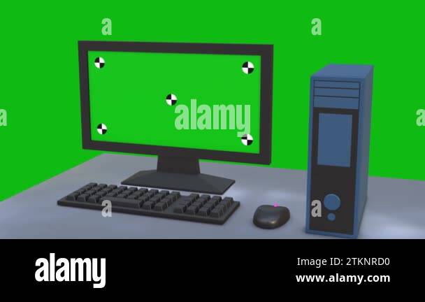 4k video 3d computer illustration with green screen, template of ...