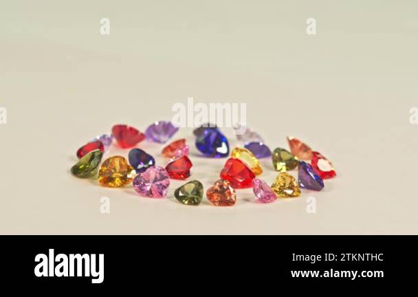 .Beautiful multi-colored heart-shaped diamonds set in a circle..Heart ...