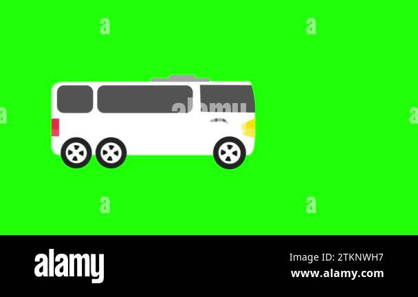luxury travel bus moving animation on green screen background Stock ...