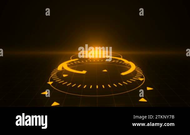 Futuristic screensaver with code hologram. HUD Heads Up Display Scanner ...