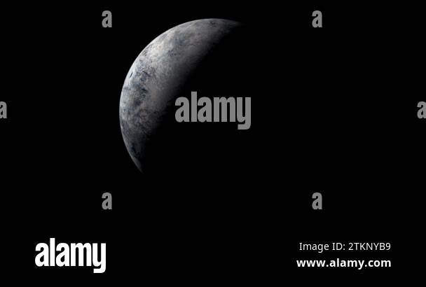 fictional Eris sun rise in dark background with stars. front view of ...