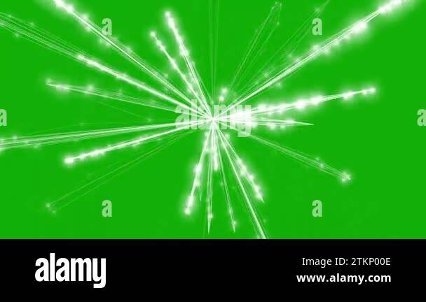 Magic light rays and glitter particles motion graphics with green ...