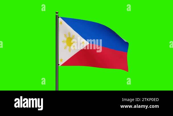 3D Rendered Philippines National Flag Waving Animation with Realistic ...