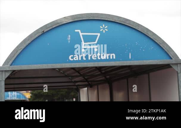 shopping grocery cart buggy corral canopy rain cover roof outside ...