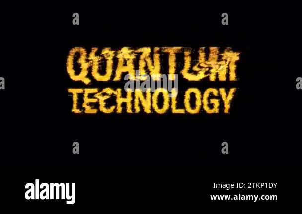 Quantum Technology glitch text effect cimematic title yellow light ...