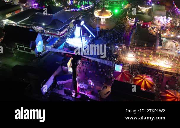 Sungai Nibong, Penang, Malaysia - Dec 31 2022: Bird eye view light ...