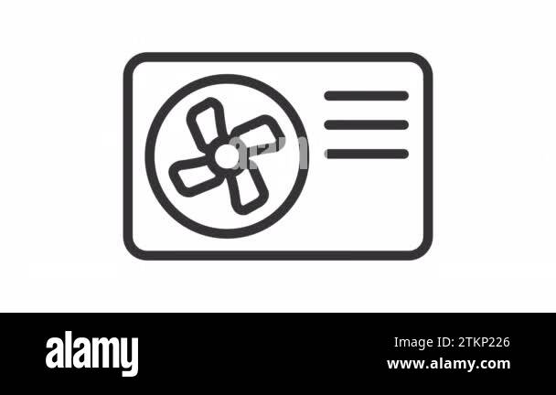 Animated air heat pump linear icon. Heating and cooling electronic ...