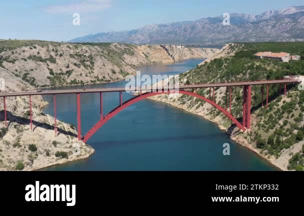 Maslenica Bridge Most in Croatia. The Maslenica Bridge is a deck arch ...