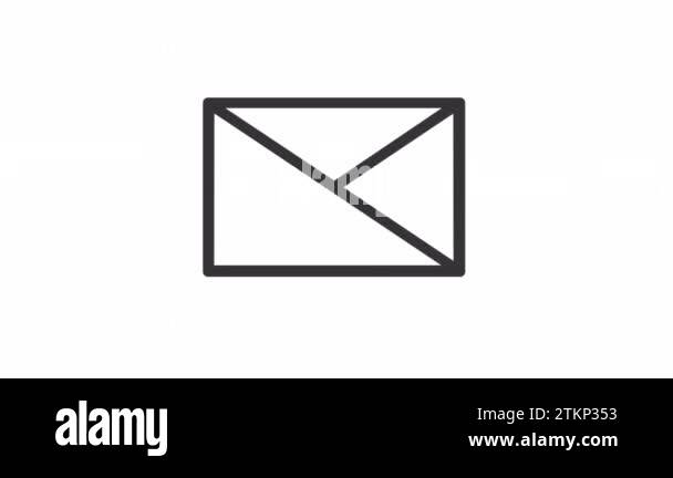 Animated envelope linear icon. Letter and checkmark. Send complete ...
