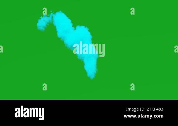 Pale blue smoke green screen blowing wind 3D animation Stock Video ...