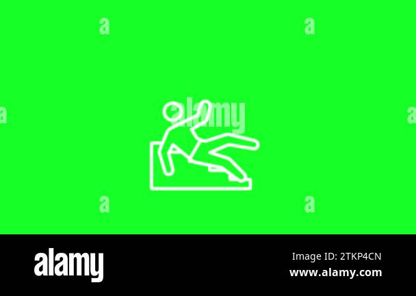 Animated falling white line icon. Liability insurance. Coverage. Loop ...