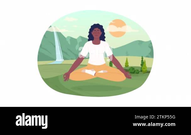 Animated Meditation Outdoors Loader Flash Message 4k Video Footage Color Isolated Loading Wait