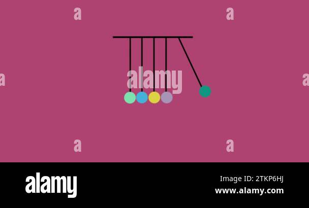 Newtons Cradle 4k Resolution Animation Newtons Cradle On Pink Background Screen Loader Loop