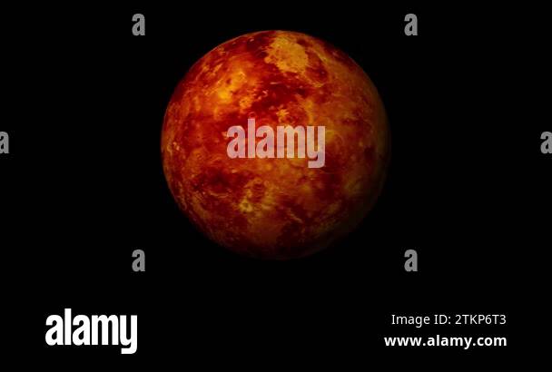 planet Venus spinning its own axis .front view of Venus planet from ...