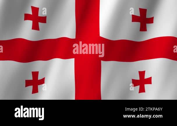 Georgia Flag. National 3d Georgia flag waving. Flag of Georgia footage ...