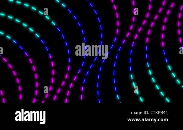 Wavy colorful dash line motion background. Abstract colorful neon ...
