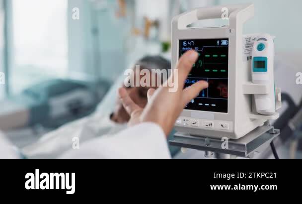 Patient, doctor and heart monitor, healthcare and help with advice ...