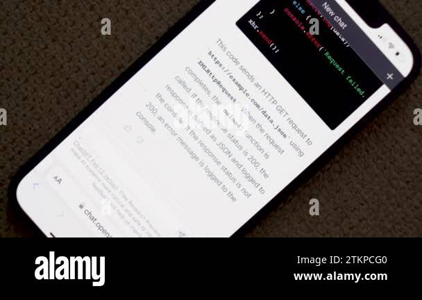 GPT chatbot programming: A close-up photo of a developer writing code for an AI chatbot powered ...