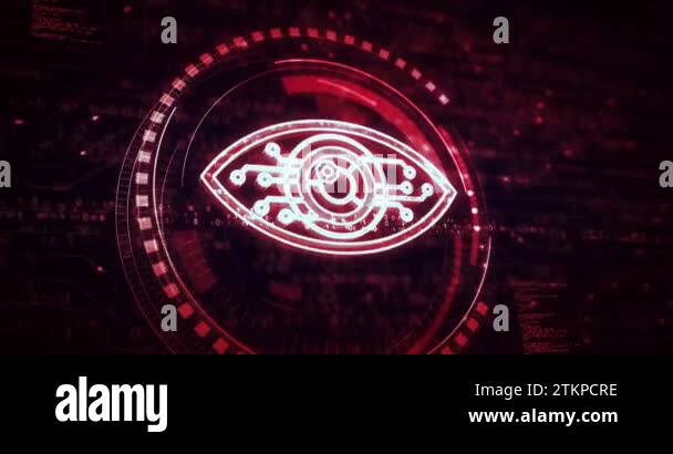 Cyber eye espionage big brother hacking spy and intelligence symbol ...