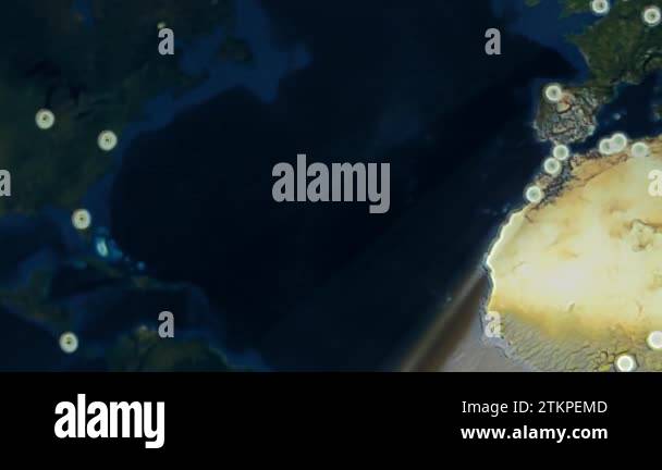 World map with different targets for cyber attack. Hacking and ...