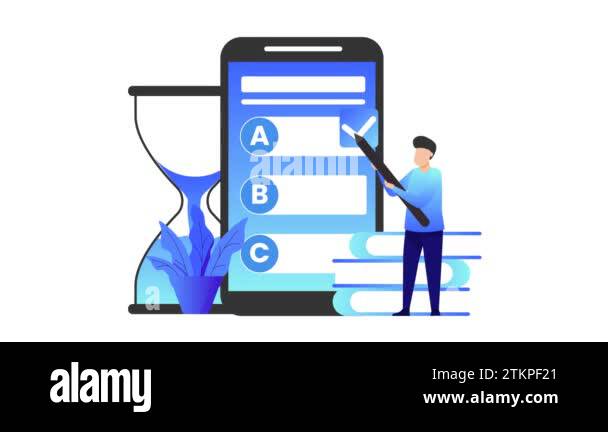 Examination animated flat design concept. Great for business ...