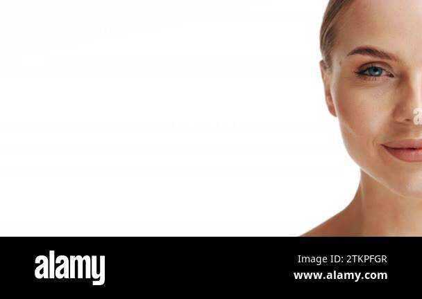 Beauty Woman face Half Portraits. Beautiful Spa model Girl with Perfect ...