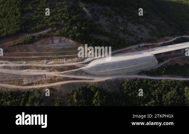 Highway bridge under construction. Aerial view of nes road. Freeway ...