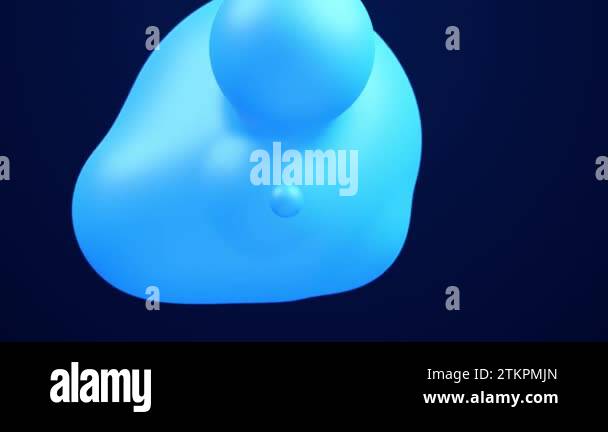 Metaverse 3d abstract background with droplets blue metaball molten wax ...