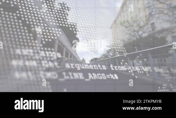 Animation of graphs, map and computer language, time lapse of walking ...