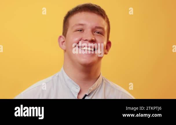 Body positive. Happy obese man. Enjoying life. Cheerful good looking ...