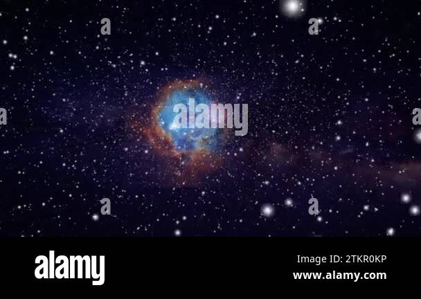 Seamlessly loopable animation of flying through glowing nebula and ...