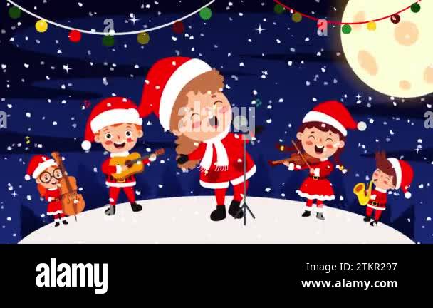 Christmas Animation With Cartoon Characters Stock Video Footage - Alamy