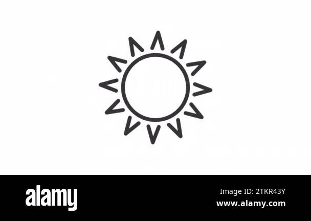 Animated sun linear icon. Summertime heat. Weather forecast. Sunny day ...