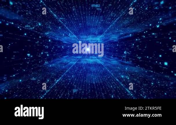 3D 4K Sci-fi Flying futuristic tunnel. Deep tech abstract 3D ...