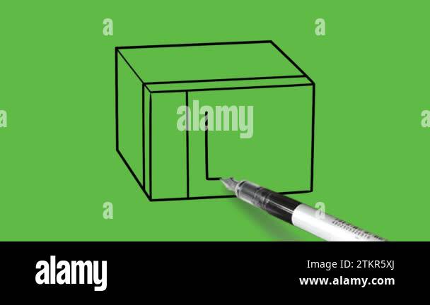 draw three dimensional cuboid box like microwave, heating pot, kitchen ...