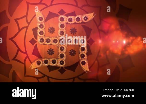Happy Diwali / Deepavali Festival of Lights celebration titles over a ...