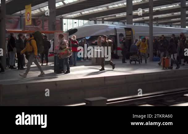 March 20, 2022. Munich. Germany. Deutsche Bahn ICE train stands on the ...