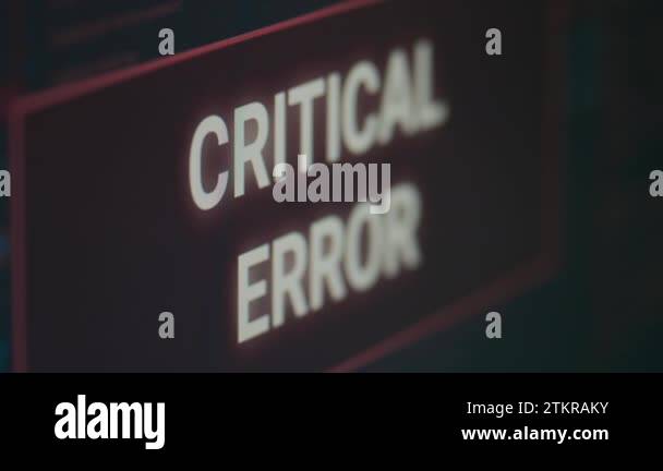 Computer Displaying Critical Error Message Flashing On Screen After Cyber Crime Attack And 4695