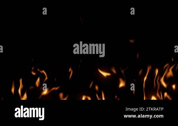 Fire visual effect isolated on black. Animation of flames burning for ...
