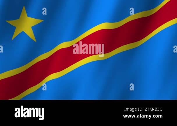 DR Congo Flag. National 3d Congo flag waving. Flag of Democratic ...