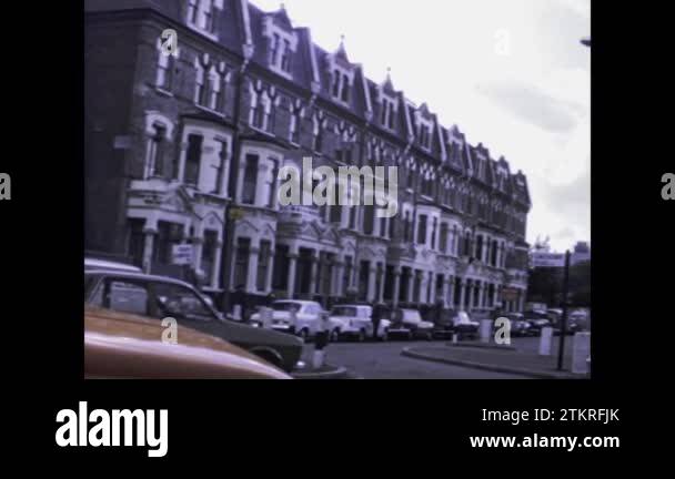LONDON, UK 9 JUNE 1975: A historic footage capturing the daily life on ...